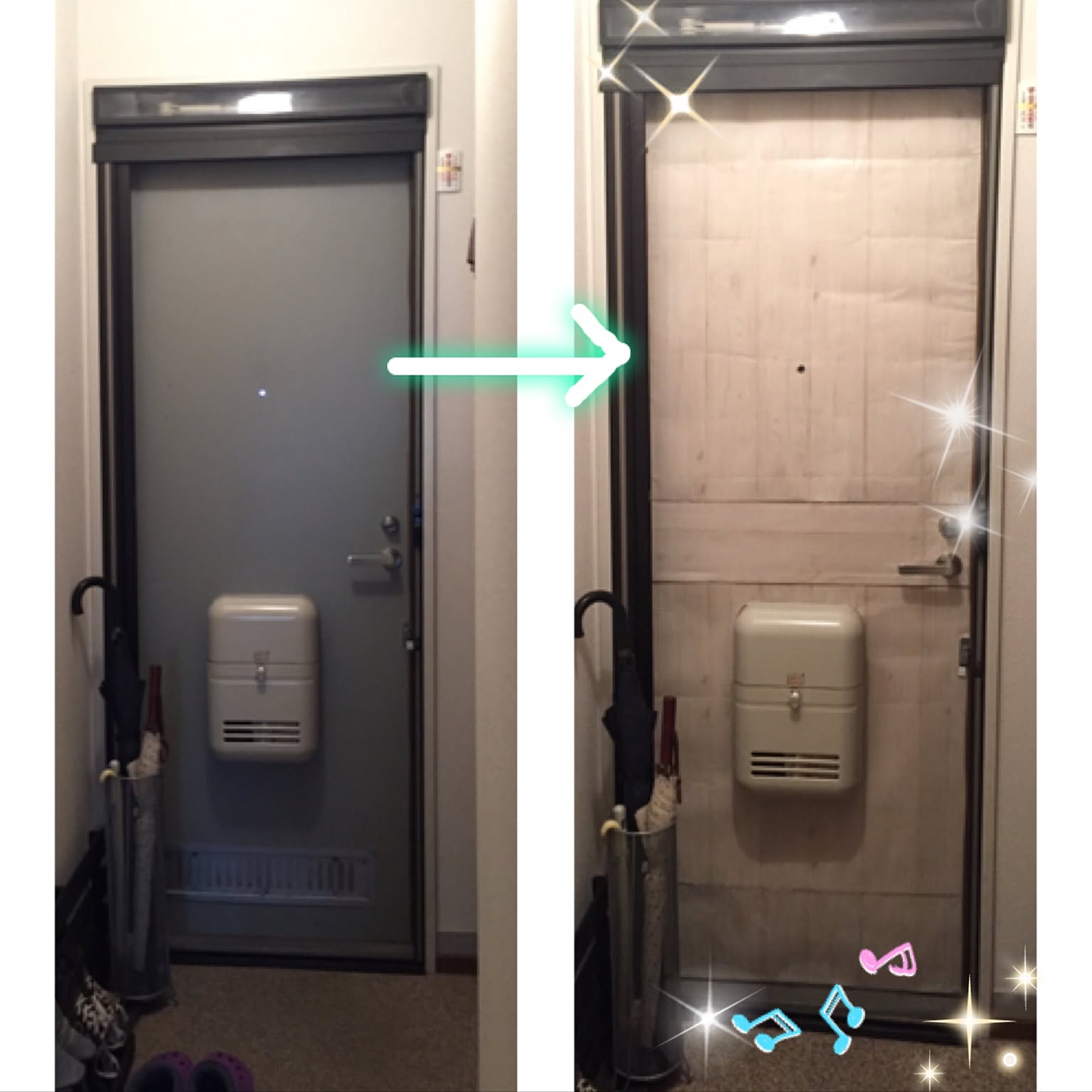 玄関/入り口/ドア/壁紙DIY/賃貸アパートのインテリア実例 - 2016-03-24 18:36:26 ｜ RoomClip（ルームクリップ ...