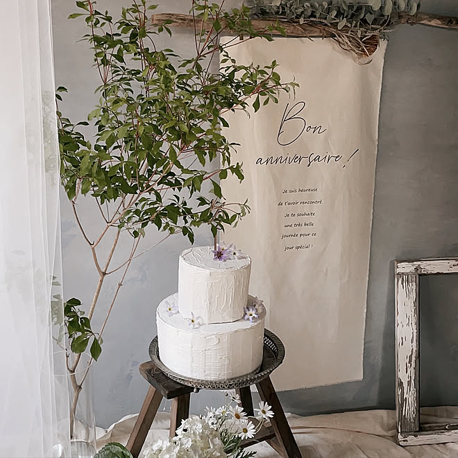 クレイケーキ/フェイクケーキ/窓枠/ヤシオツツジ/ハーフバースデー...などのインテリア実例 - 2021-04-25 22:30:26 ｜ RoomClip（ルームクリップ ...