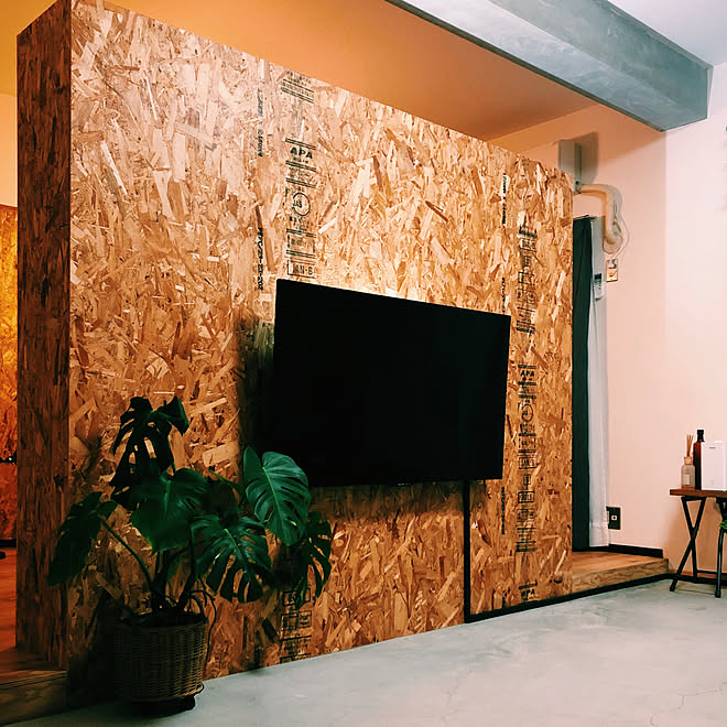 玄関/入り口/OSB合板/パッチワーク/デニムリメイク/デニム...などのインテリア実例 - 2016-03-30 19:44:34 ｜ RoomClip（ルームクリップ ...