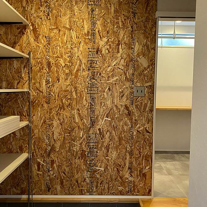 玄関/入り口/OSB合板/パッチワーク/デニムリメイク/デニム...などのインテリア実例 - 2016-03-30 19:44:34 ｜ RoomClip（ルームクリップ ...