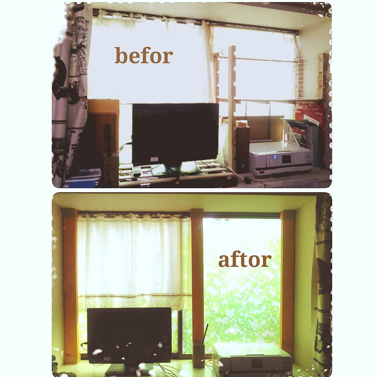 机/出窓のPCデスク/ディアウォール棚作成中♪/2×4材/セリアの水性塗料...などのインテリア実例 - 2017-03-05 10:57:43 ｜ RoomClip（ルームクリップ）