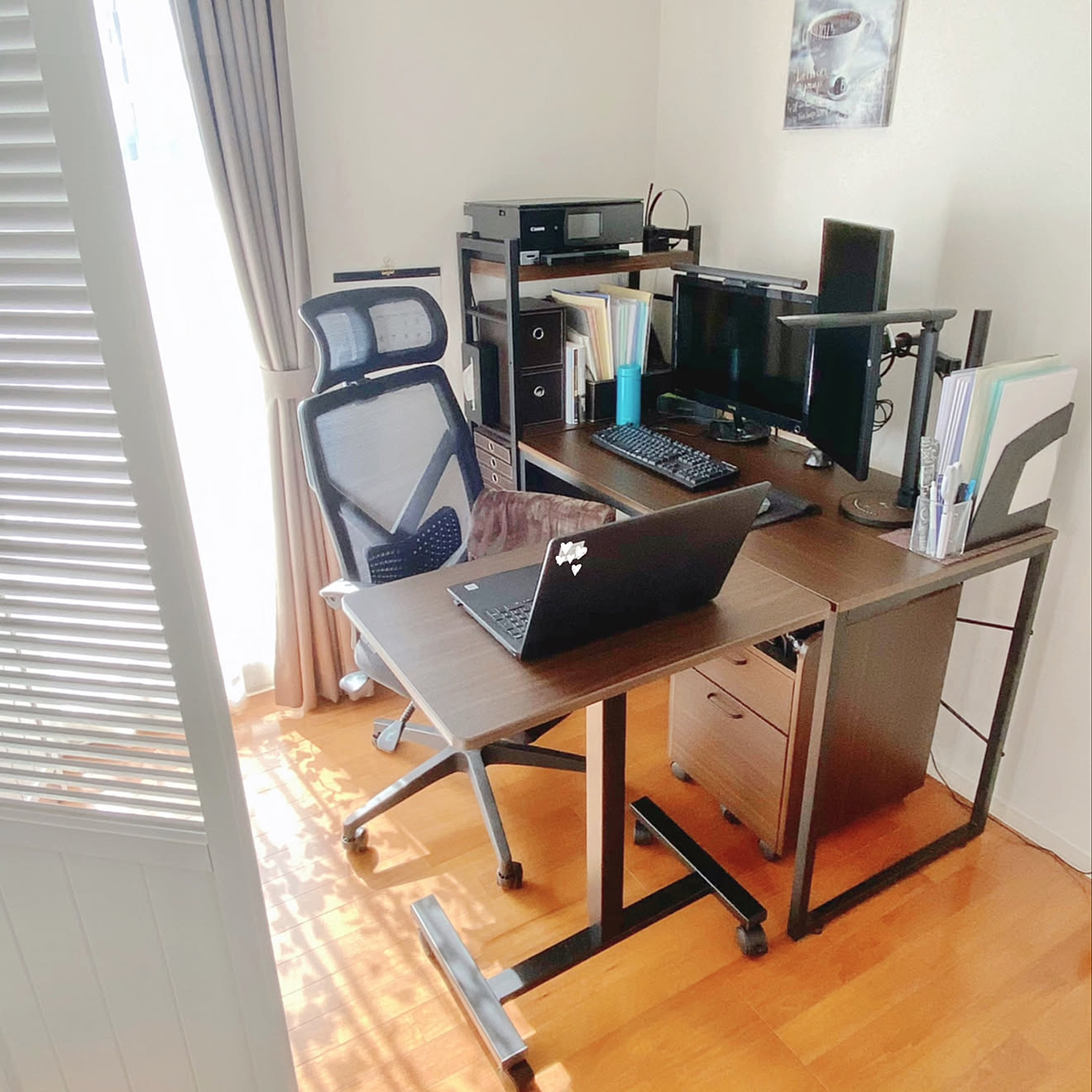 PCデスク周り/PCデスク/在宅ワーク/昇降式デスク/スタンディングデスク...などのインテリア実例 - 2020-10-31 12:10:01 ｜ RoomClip（ルームクリップ）