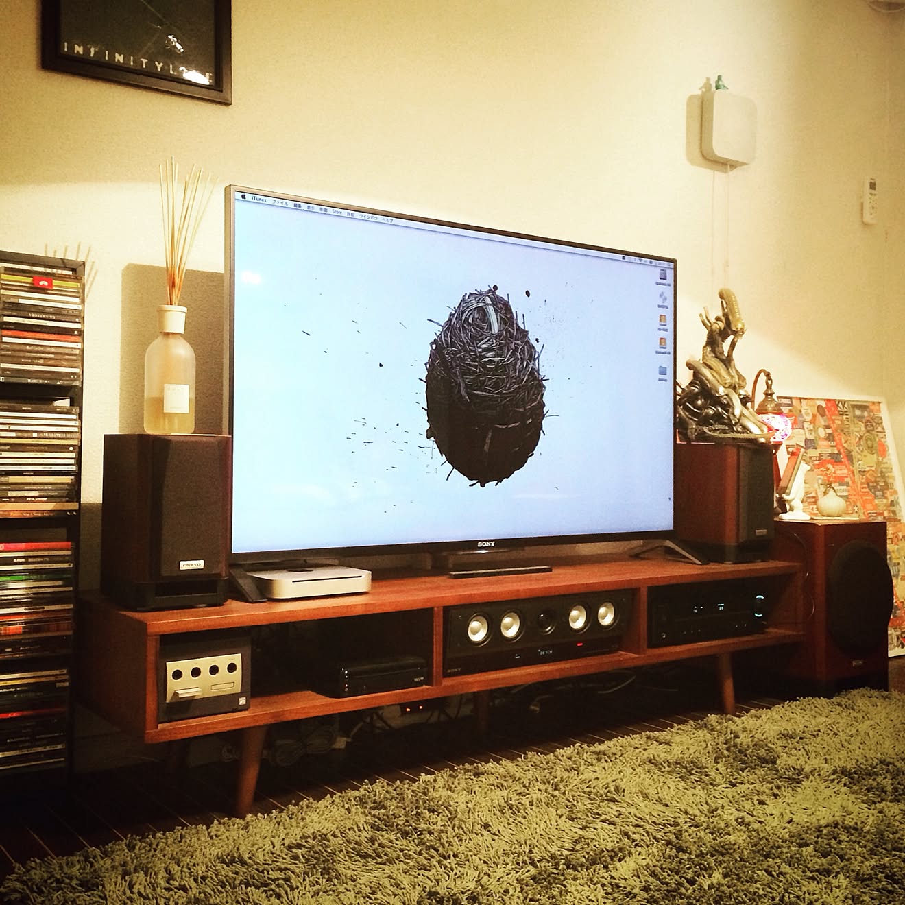 サブウーファー/SONY/Macのある部屋/シアタールーム/よく聞くCDたち...などのインテリア実例 - 2015-05-30 19:29: ...