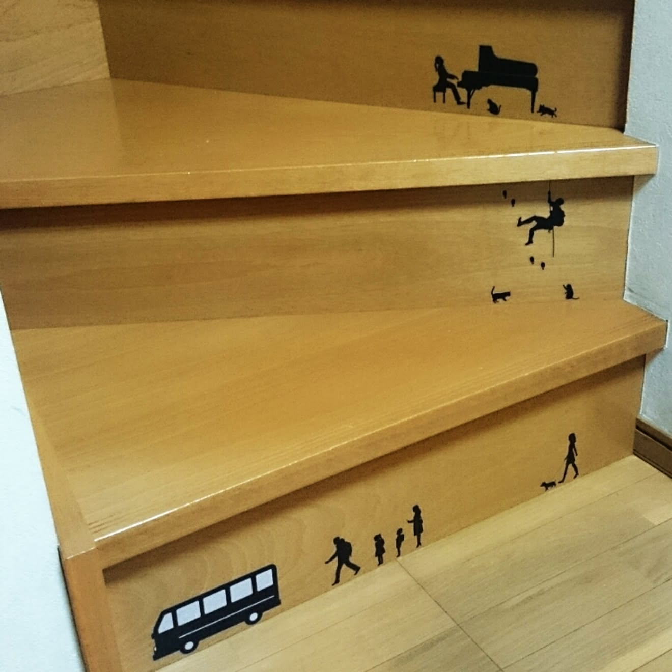 玄関/入り口/階段/ウォールステッカー/salut!/100均...などのインテリア実例 - 2015-06-30 00:21:22 ...