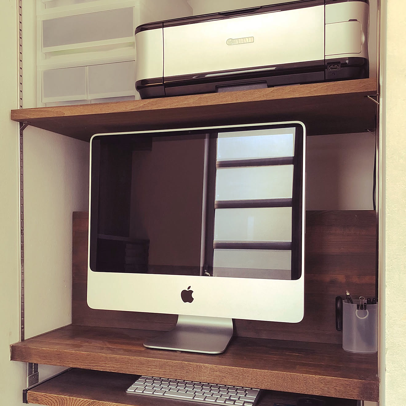 パソコンデスク/配線隠し/隠してます/パソコン周り/PCデスク...などのインテリア実例 - 2019-03-05 00:01:07 ｜ RoomClip（ルームクリップ ...