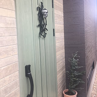 緑色の玄関ドアのインテリア実例 ｜ RoomClip（ルームクリップ）