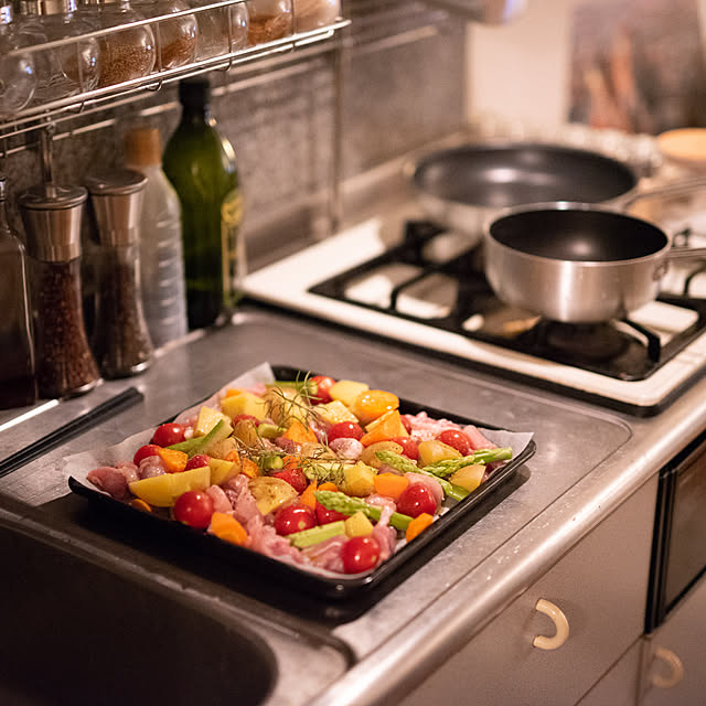 【写真付きレビュー】【KEYUCA公式店】ケユカ B−PROP シングルメッシュセット|食器棚 調味料置き シンクラック キッチンラック おしゃれ シンプル キッチン 収納 ラック ステンレス ...