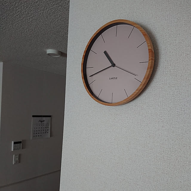 【写真付きレビュー】LAKOLE (U)ウッドライク-クロック ラコレ 生活雑貨 置き時計 ベージュ グレーの通販商品&口コミ情報 ...