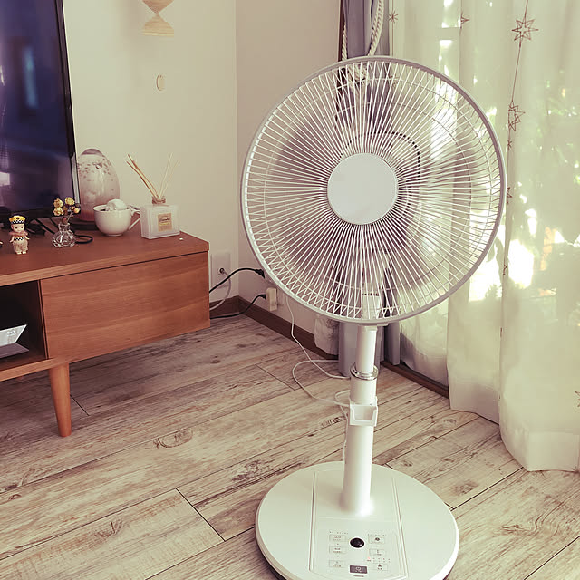 扇風機 DCモーター 30cm リビング扇風機 立体首振り 静音風量5段階 フルリモコンYLRX-BKD303 ホワイト リビング扇 DC扇風機 DC扇 リビングファン サーキュレーター 換気 ...