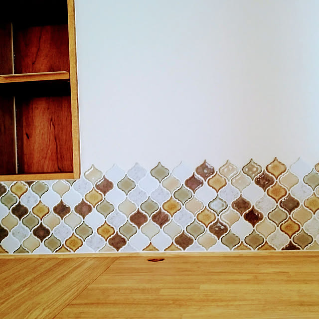 【写真付きレビュー】名古屋モザイク corabel コラベル NLA-MIX-11 64X56異形Aパターン紙貼り[シート]の通販商品&口コミ情報 | RoomClipショッピング