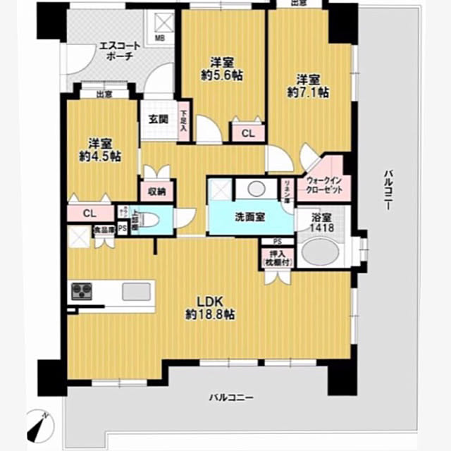 3LDK/こどものいる暮らし/マンション暮らし/間取り図/間取り...などのインテリア実例 - 2020-07-13 08:27:53 ｜ RoomClip（ルームクリップ）