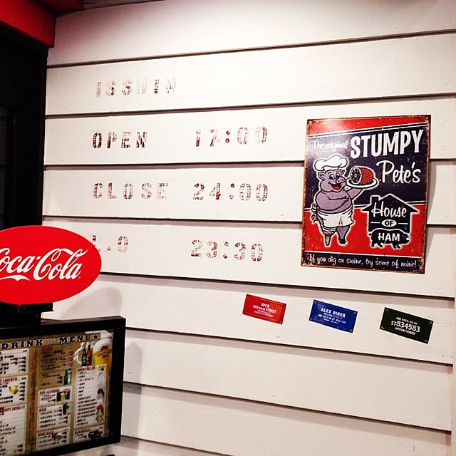 【写真付きレビュー】DE.sign ハム屋さん★STUMPY Pete's・ポップなブタのコックさん★レトロシリーズ★アメリカンブリキ看板の ...