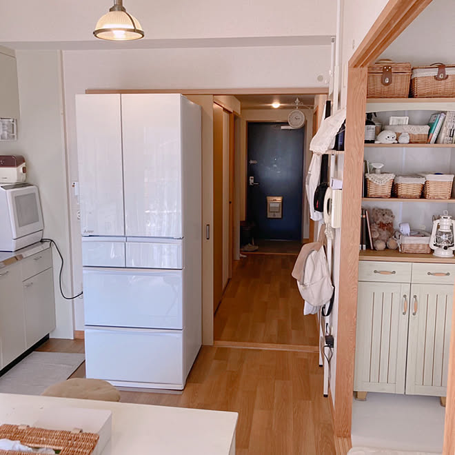 玄関/入り口/冷蔵庫/ナチュラルインテリア/3DK/インスタやってます♡...などのインテリア実例 - 2023-11-20 15:27:34 ｜ RoomClip（ルームクリップ）