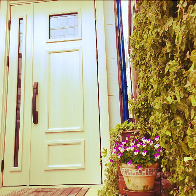 玄関ドアリフォーム/ビオラ/カードキーの玄関ドア/ドアリモ e02/YKK AP...などのインテリア実例 - 2021-04-13 19:40:57 ｜ RoomClip（ルームクリップ ...