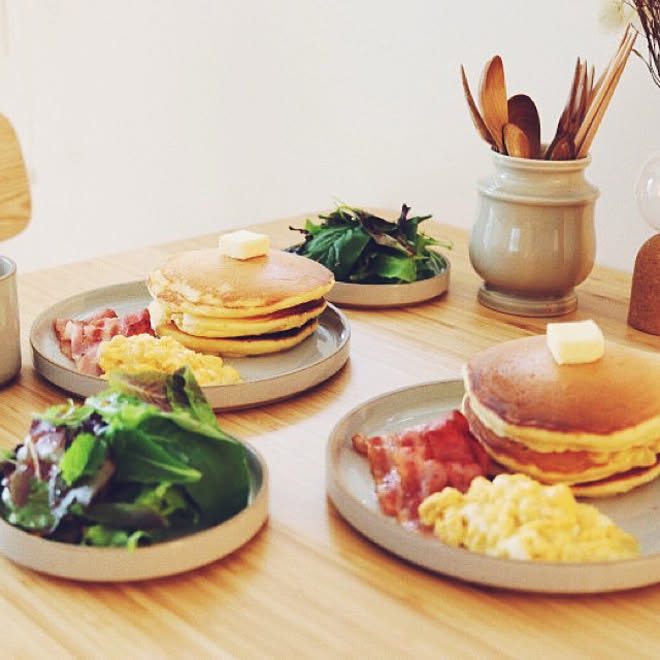 パンケーキ/おうちごはん/おうちカフェ/ダイニングテーブル/ナチュラル...などのインテリア実例 - 2021-09-06 00:14:03 ...