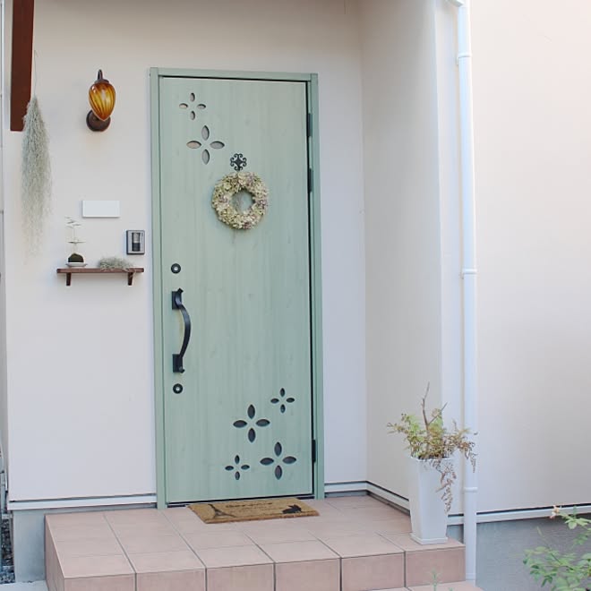 玄関/入り口/タイル貼り/緑の玄関ドア/タイセイホーム♡/玄関...などのインテリア実例 - 2015-09-22 07:51:24 ...