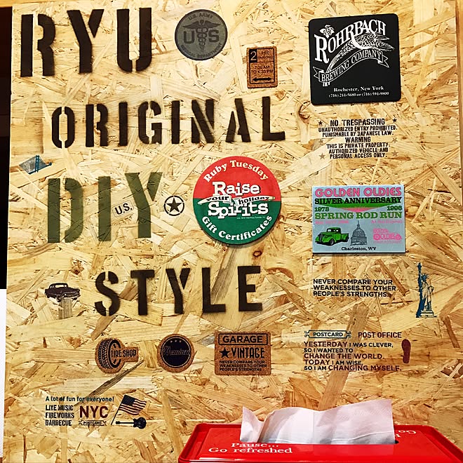 壁/天井/OSB合板/DIY/セリア/100均...などのインテリア実例 - 2017-04-03 12:46:09 ｜ RoomClip（ルームクリップ）