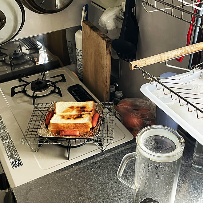 キッチン/あさごはんの準備/1DK 2人暮らし/DIYのインテリア実例 - 2023-11-24 23:25:19 ｜ RoomClip（ルームクリップ）