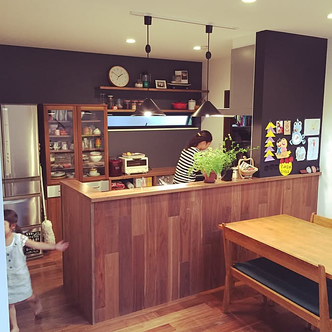 キッチン/ウォールナット/キッチンカウンター/Kitchenカウンター/unicoのインテリア実例 - 2015-07-05 14:55:10 ...