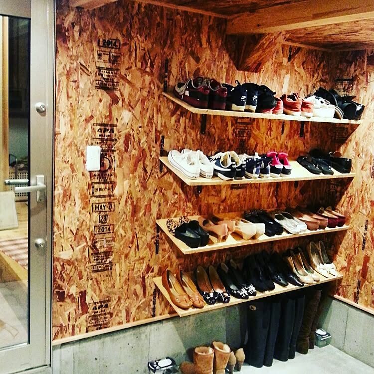 ハンドメイド/靴箱/靴収納/OSB合板/DIY...などのインテリア実例 - 2016-01-24 13:53:04 ｜ RoomClip（ルームクリップ）