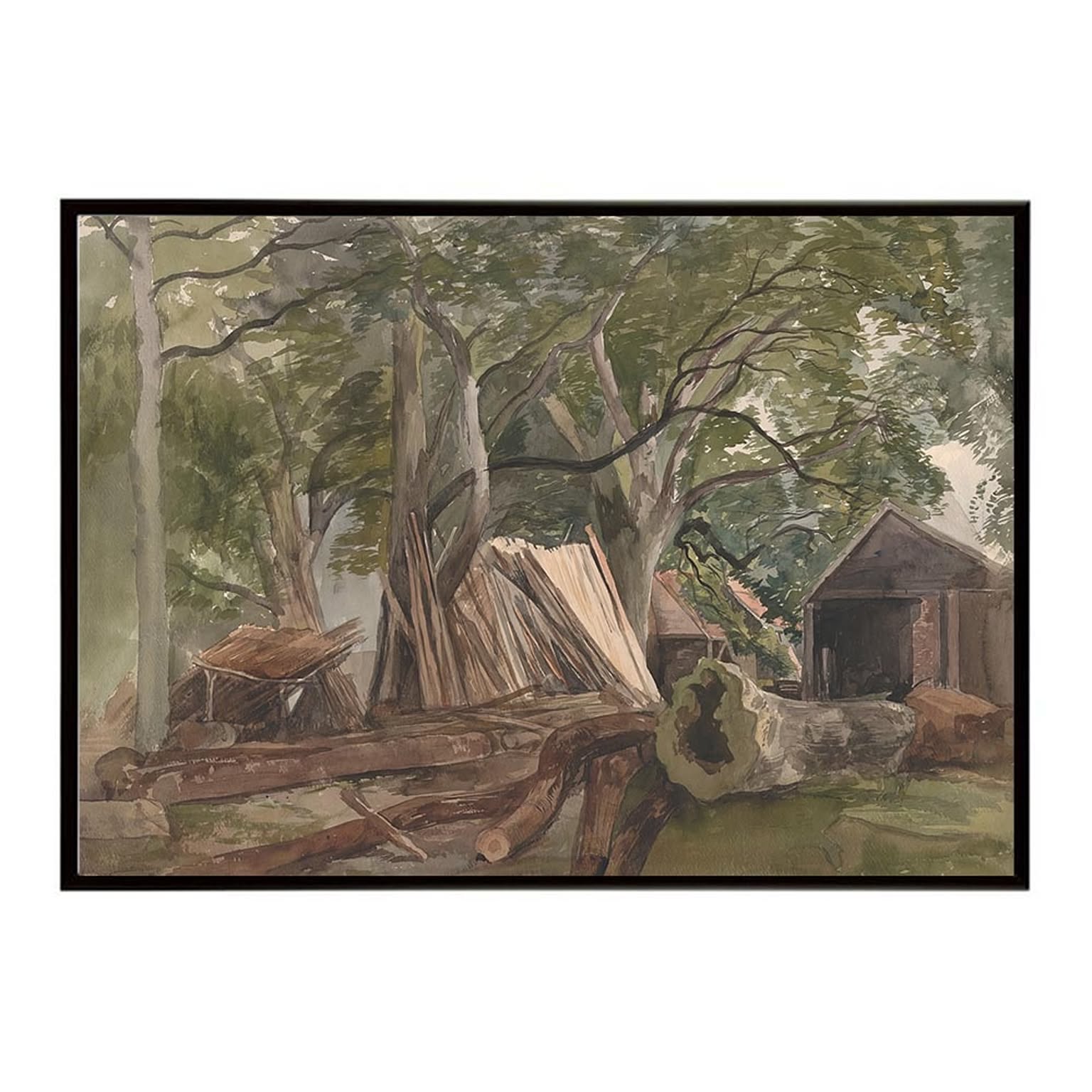 EFPI 世界の古い絵画 レトロポスター デジタルリマスターClearing with a Lumb【bn-poster-2999】 - 通販 ...