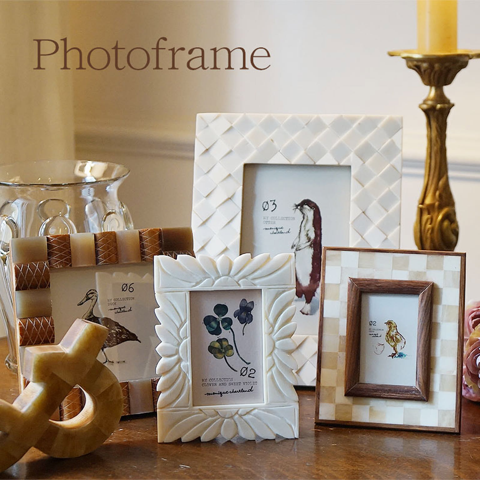 ボーン フォトフレーム 写真立て MARGAO 市松 モダン インド製 水牛 骨 - 通販 | 家具とインテリアの通販【RoomClipショッピング】