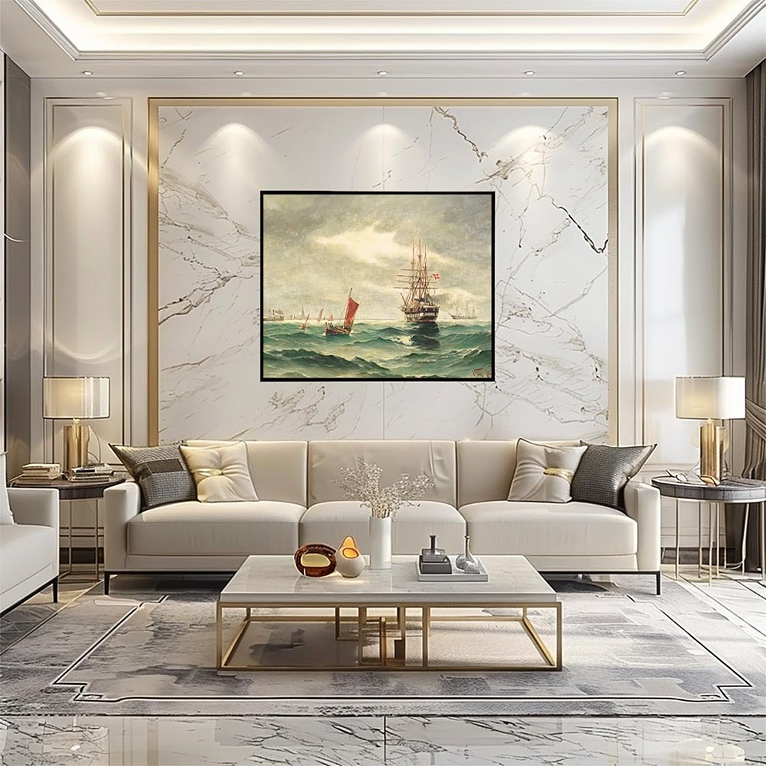 EFPI ポスター 名画 絵画 フレーム 海岸沿いの街の船 インテリア おしゃれ 海洋風景 デジタル【bn-poster-6323】 - 通販 ...