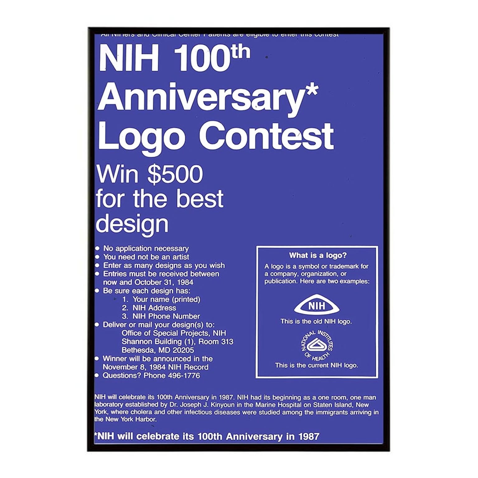 EFPI NIH00th_anniversary_logo_contest超古いポスター 復刻 デジ【bn-poster-1323】 - 通販 ...