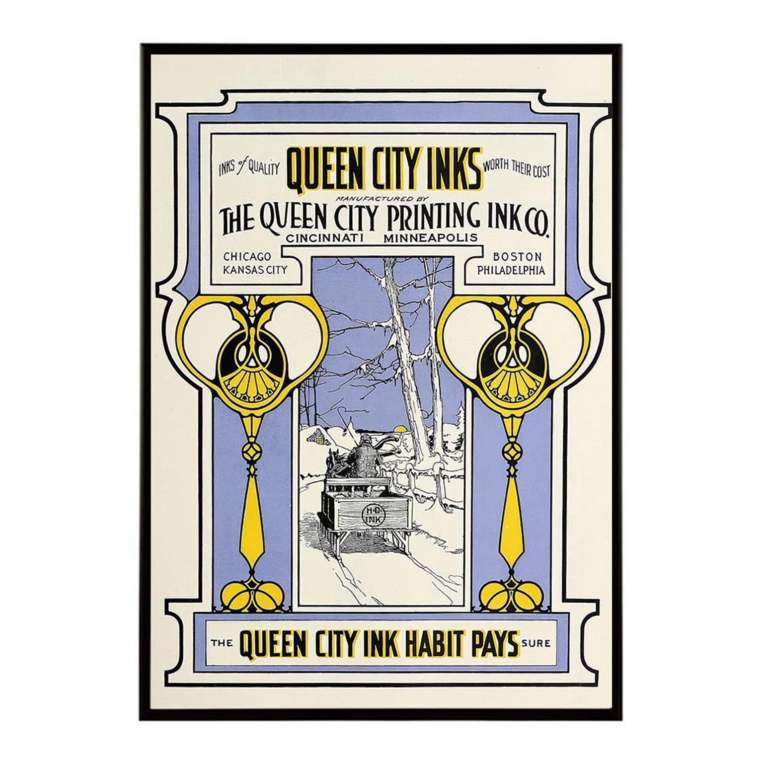 EFPI The_Queen_City_Ink_Habit_Pays_Sure超古いポスター 復刻 【bn-poster-1643】 - 通販 ...