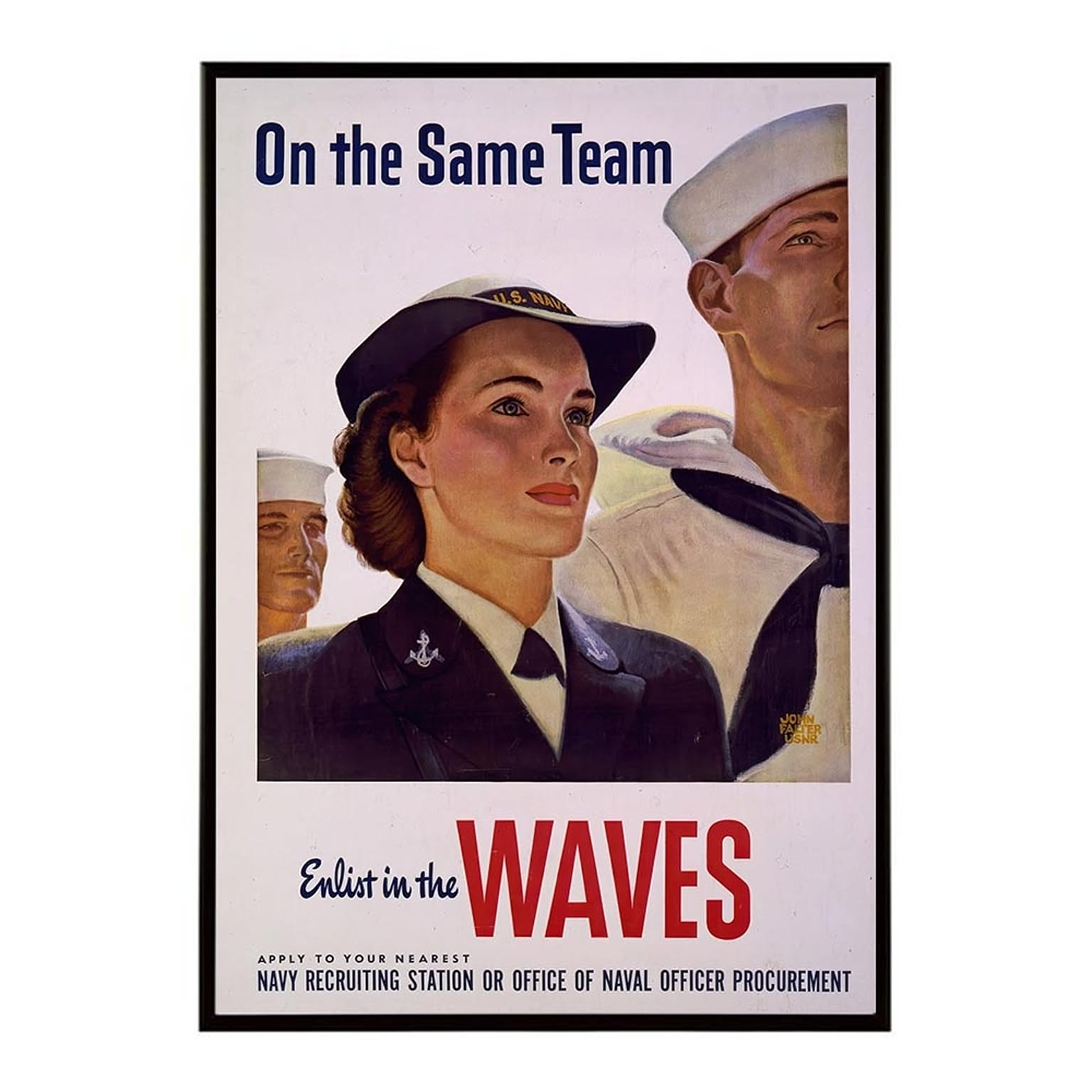 EFPI On_the_same_team_enlist_in_the_Waves超古いポスター 復【bn-poster-1360】 - 通販 ...