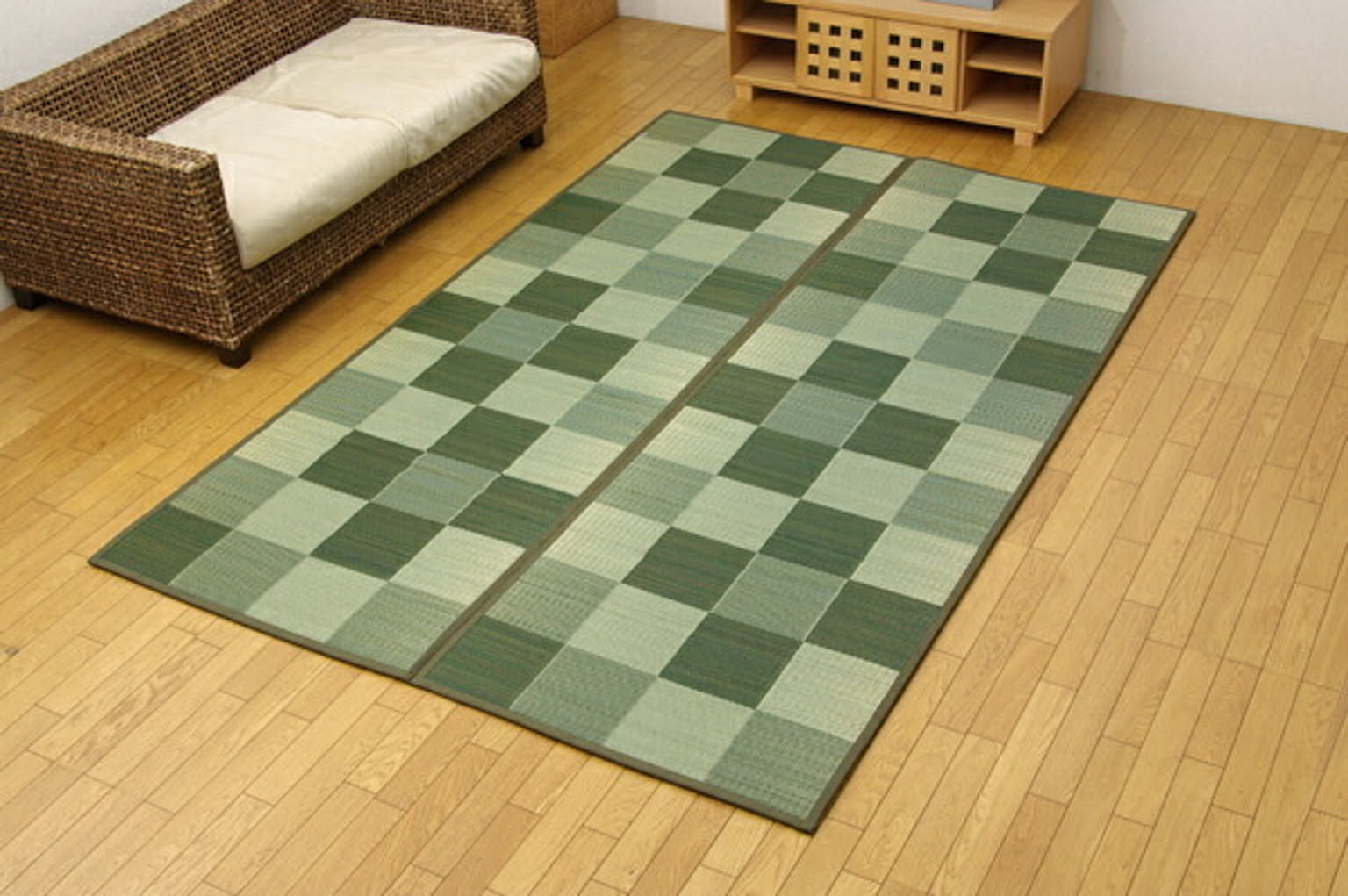 純国産 い草花ござ STブロック 江戸間6畳 約261×352cm グリーン - 通販 | 家具とインテリアの通販【RoomClipショッピング】