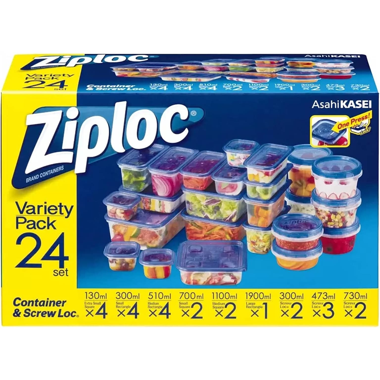 旭化成 ジップロックコンテナ Ziploc 9種類 24個入 セット - 通販 | RoomClipショッピング