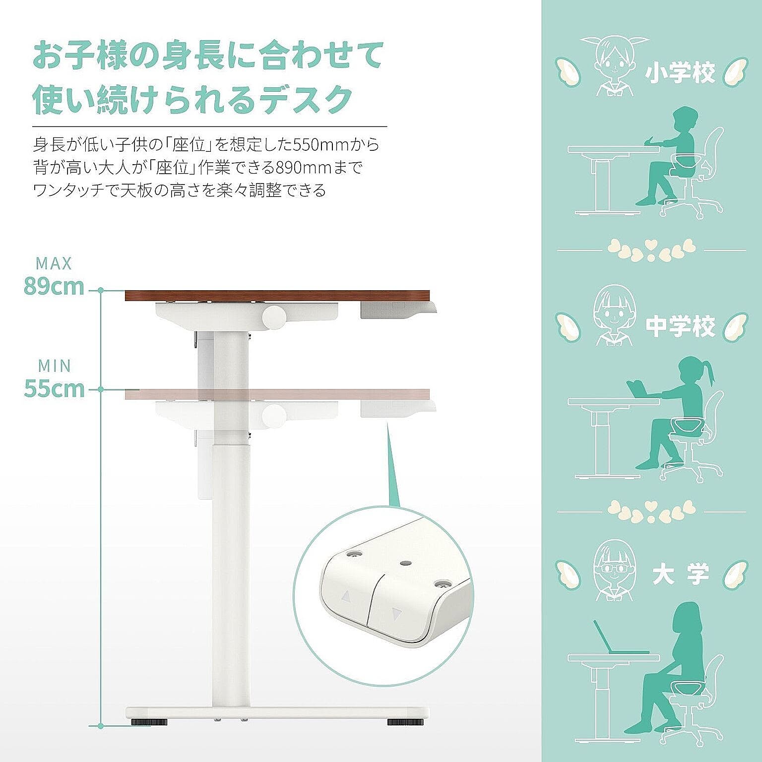 FlexiSpot電動式昇降デスクSD1 学習机 スタンディングデスクセット 電動式 昇降デスク 昇降式テーブル PCデスク パソコンデスク 高さ調節 幅80/100 事務机 勉強机 デスク ...