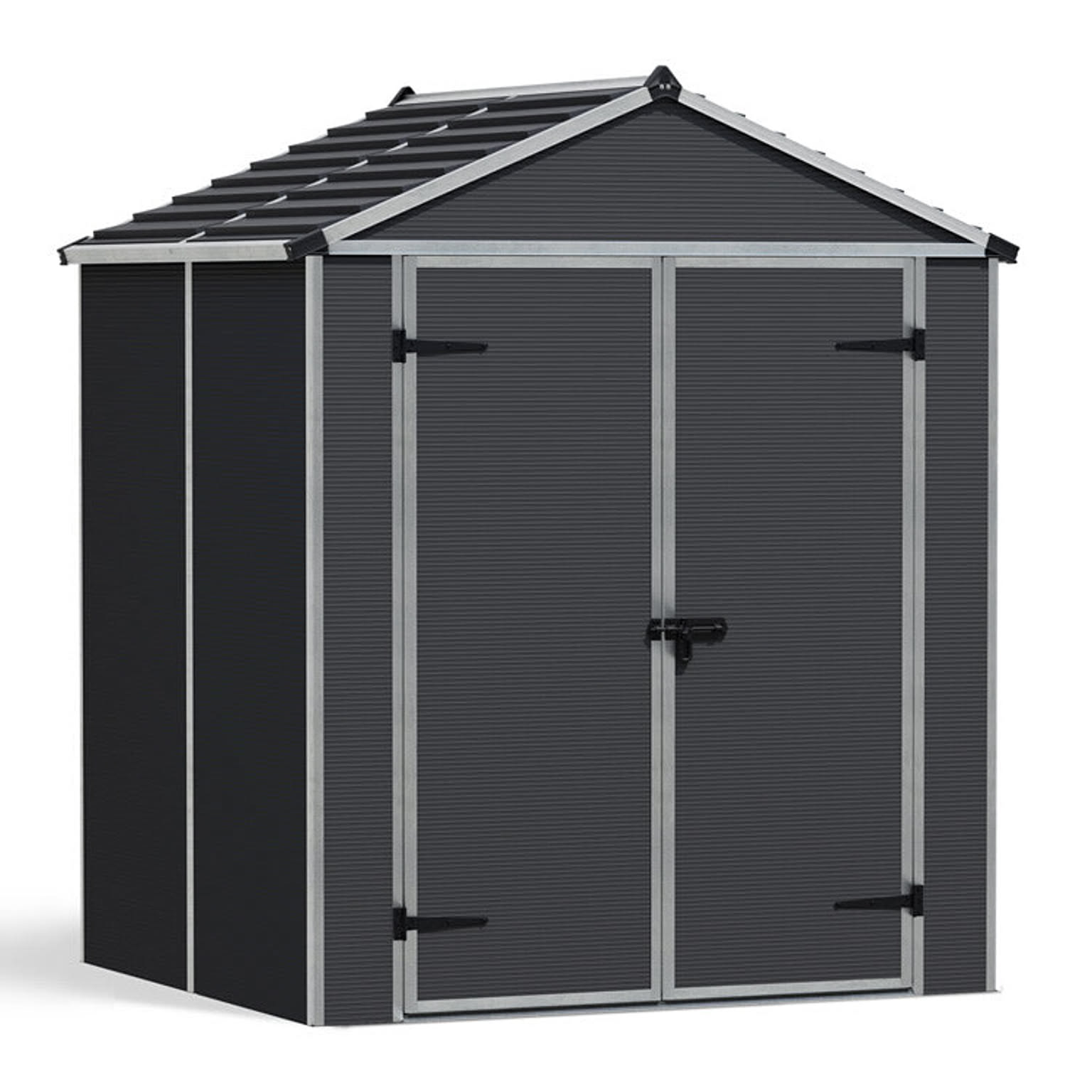 DEPOS 物置 屋外 おしゃれ 大型 ルビコン 6×5 横幅185cm×奥行154cm×高さ217cm ダークグレー CANOPIA カノピア 収納庫 組立式 小屋 UV保護 耐熱 大容量 ...